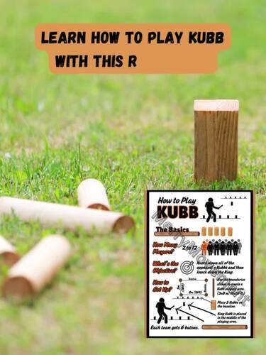 How to Play Kubb? Rules Poster Lawn Games for Gym | Rules Sign for Backyard