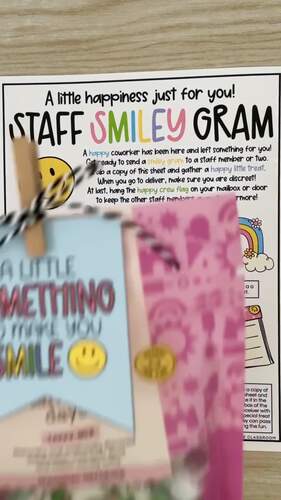 Back to School Gram - Staff Kindness Activity | TPT
