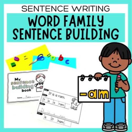 AM Word Family Decodable Sentence Building Writing Booklet | CVC Words