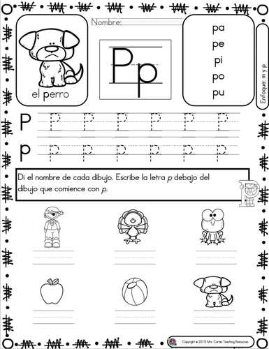 Fonética en español Set #2: Letras M & P by mrscortes | TPT
