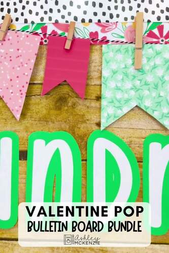 Valentine's Day Classroom Decor Bulletin Board Bundle | Valentine Pop Theme