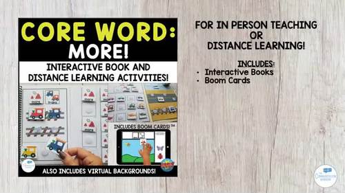 Core Vocabulary AAC "More" Interactive Book Print and Digital for ...