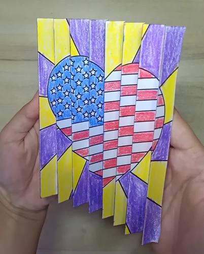 4th of July Activities Agamographs Art Craft Coloring 3D Flag ...