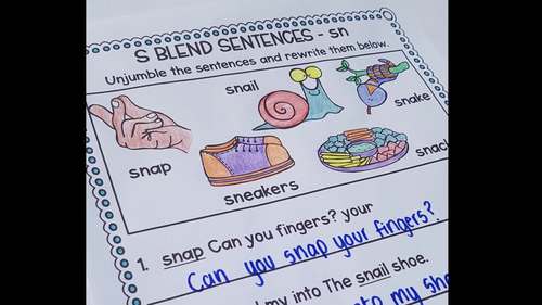 S Blend Sentences by The Support Butterfly | TPT