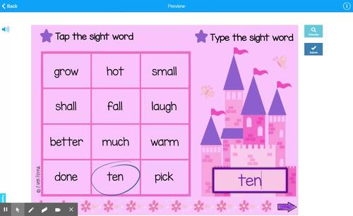 3rd Grade Sight Words Boom Cards™ Puzzle (Fairy) - Level E, Puzzle 2