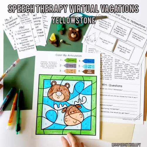 Speech Therapy Virtual Vacation - Yellowstone - MIXED GROUPS, Artic ...