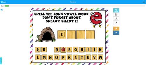 Spell Long Vowel CVCe Digital Task Cards | Boom Cards | TPT