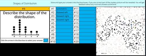 Shapes of Distribution 6th Grade Math Pixel Art Activity | TPT