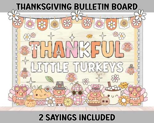 Thanksgiving Turkey Bulletin Board Kit | Cutesy November Classroom ...