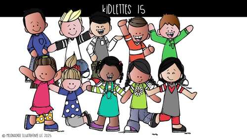 Kidlettes clip art 15, kids clip art COMBO PACK by Melonheadz Clipart