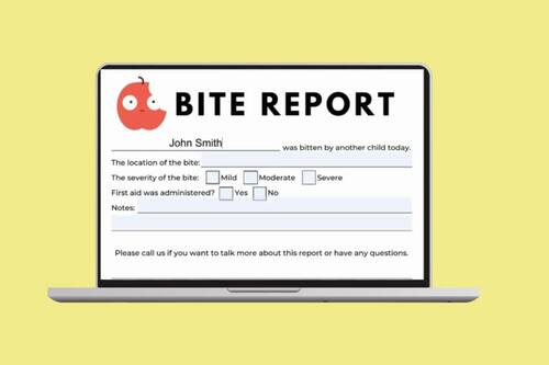 Daycare Bite Report | Daycare Biting Letter To Parents | Daycare Bite ...