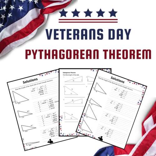 Veterans Day Math Geometry 7th and 8th Grades Pythagorean theorem ...