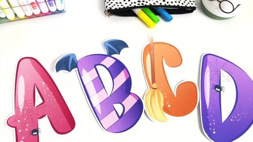 Whimsy Halloween Letters & Numbers for Bulletin Board & Classroom Decor
