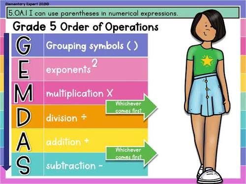 Grade 5 Order of Operations Digital 5.OA.1 by Elementary Expert | TPT