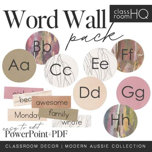 Neutral Australian Editable Word Wall Pack MODERN AUSSIE Classroom Decor