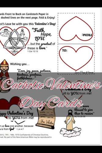 Catholic Valentine's Day Cards +St. Valentine Fact Pg | Classroom or CoOp