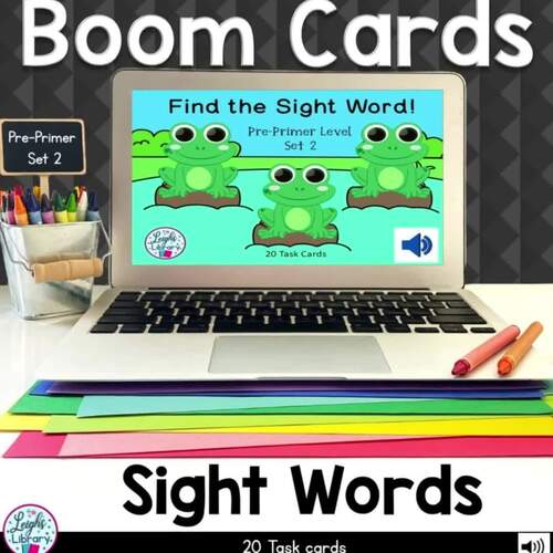 Boom Cards™ Pre-Primer Sight Words Set 2 by Leigh's Library | TPT