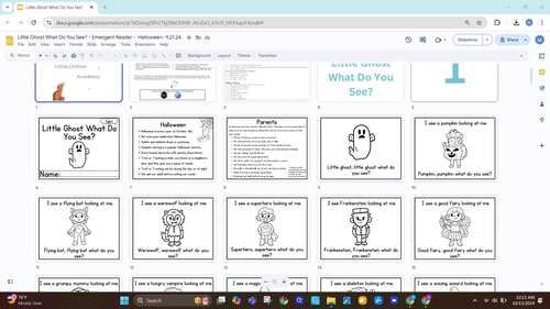 Halloween Emergent Reader Mini Book | Guided Reading Activity 5 Senses ...