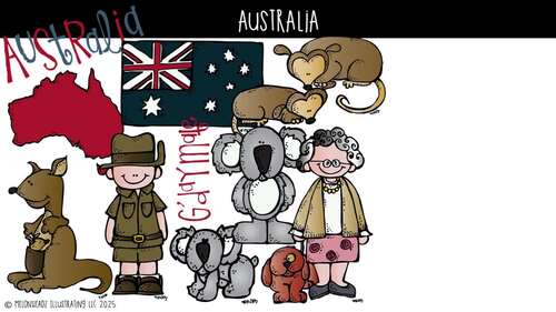 Australia clip art, Koala clip art, Flag clip art COLORED Version