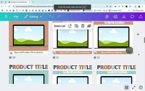 Laptop TPT Product Covers Templates - Editable - Boho Neutral Edition