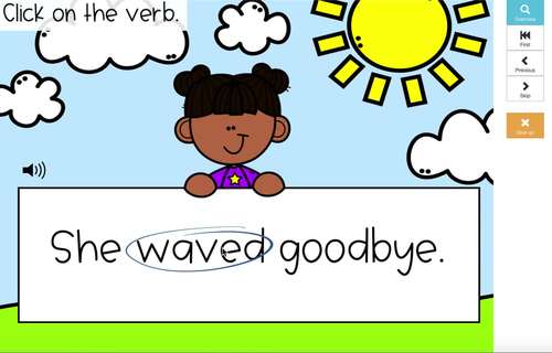 Click the Verb - Digital Literacy Center - Grammar Boom Cards | TpT