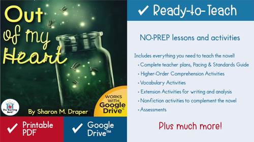 Out of My Heart Novel Study Book Unit by The Teaching Bank | TPT