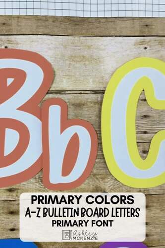 Primary Colors Primary Font Bulletin Board Letters, A-Z, Punctuation ...