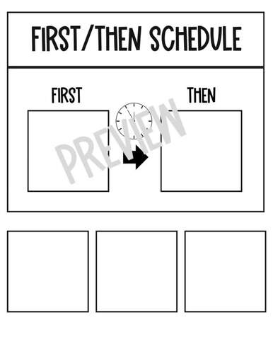 First Then Visual Schedule | Behavior Management Visuals by Tiny Voices SLP
