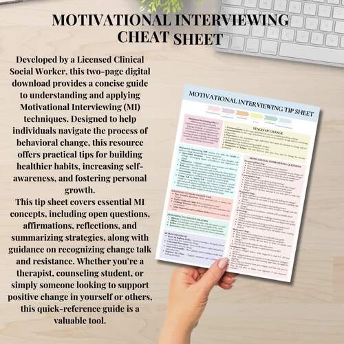 Motivational Interviewing Stages of Change Cheat Sheet,Motivational ...