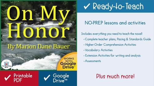 On My Honor Novel Study Book Unit by The Teaching Bank | TPT