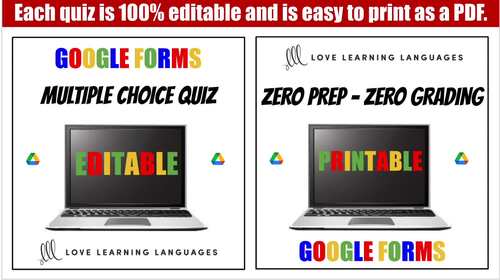 French Grammar Quiz Bundle - ALL LEVELS - Digital and Printable | TPT