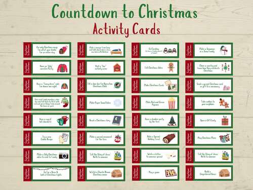 Countdown to Christmas Advent Activity Cards by Ant on the Move