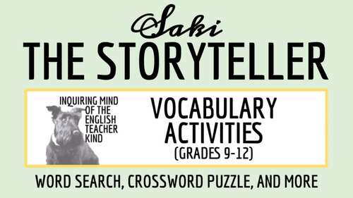 "The Storyteller" by Saki Vocabulary Games for High School | TPT