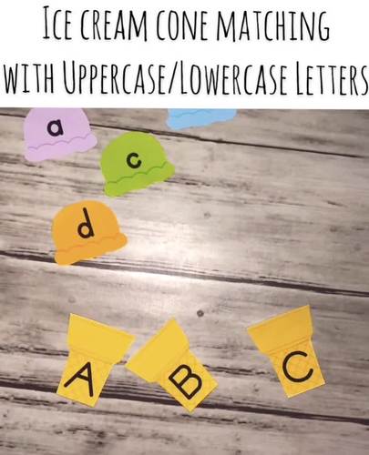 Uppercase/Lowercase Letter Matching Center {Ice Cream} by Kinders in NY