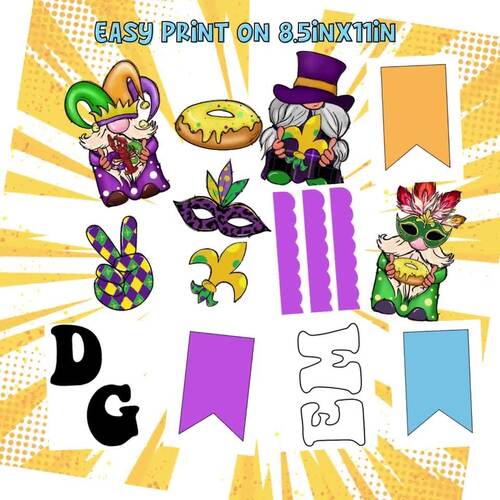 Mardi Gras Gnomes Bulletin Board Parading With My Gnomies Display Kit ...