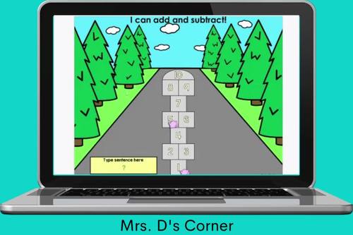Hopscotch Addition and Subtraction Digital Activity | Distance Learning