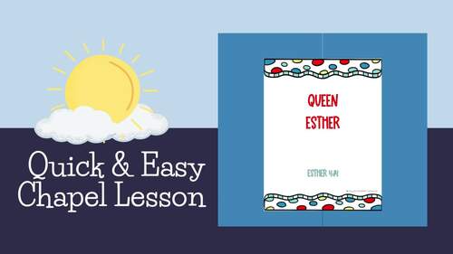 Chapel time- Queen Esther / Bible Lesson / Christian Activities | TPT