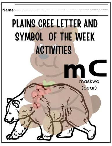 Plains Cree Alphabet Letter "m and c" Worksheets No Prep | TPT