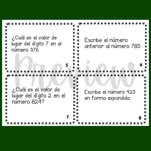 Tarjetas de problemas de valor posicional, Place Value Math Word Problems