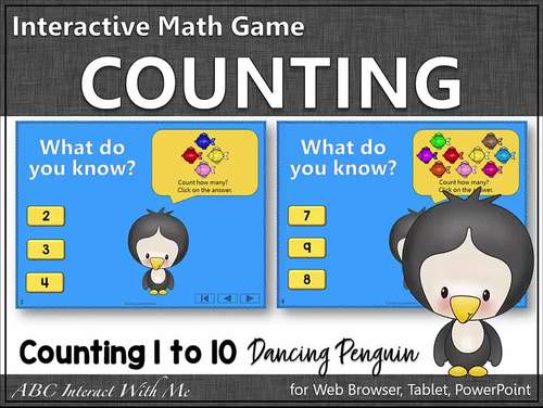 Counting to 10 Number Sense Interactive Math Game {Dancing Penguin}