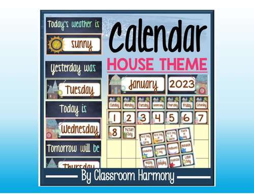 Editable Monthly Calendar | House Themed | Back to School Classroom Decor
