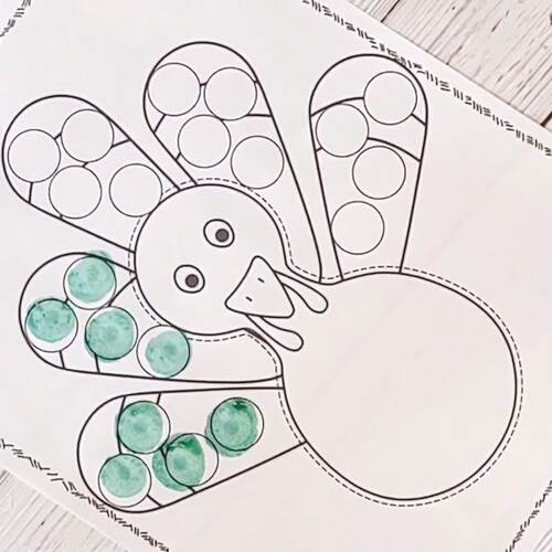 Thanksgiving Dot Sticker Activities | Fine Motor, Color, Shape & Letter ...