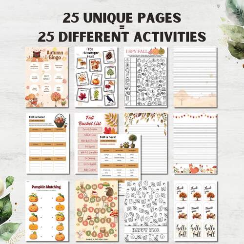 Fall Activity Bundles For Classroom: Homeschool VBS Craft Sunday School