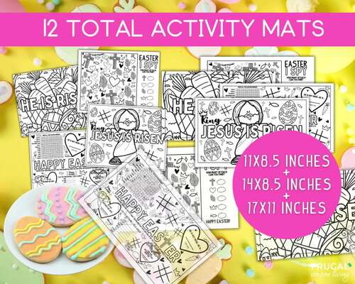 Christian Easter Placemat Printable Activity Mat, Spring Easter ...