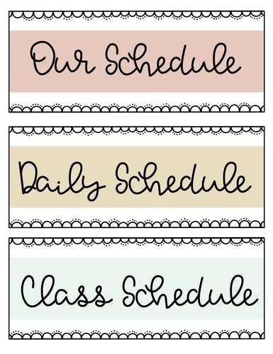 Boho Rainbow Class Schedule English Spanish by CreateLoveandTeach