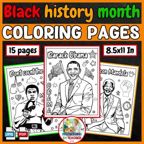 Black History Month Heroes Coloring Pages | Black icons coloring sheets ...