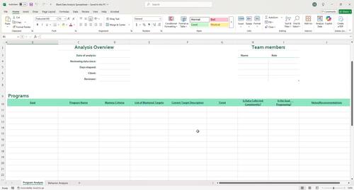 ABA Program and Behavior Analysis Excel Spreadsheet | TPT