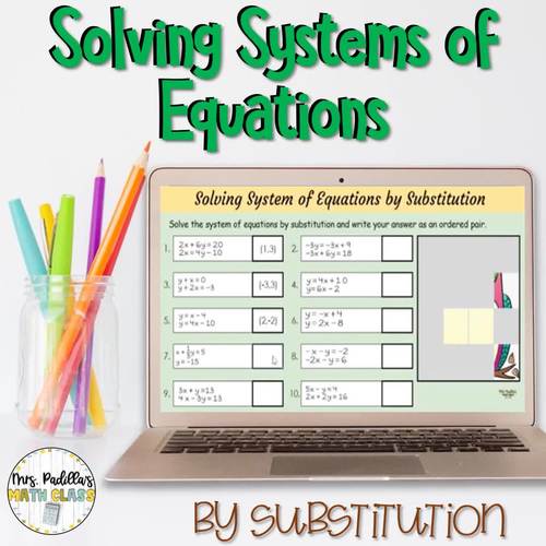 Solving Systems of Equations by Substitution Digital Activity |Distance ...