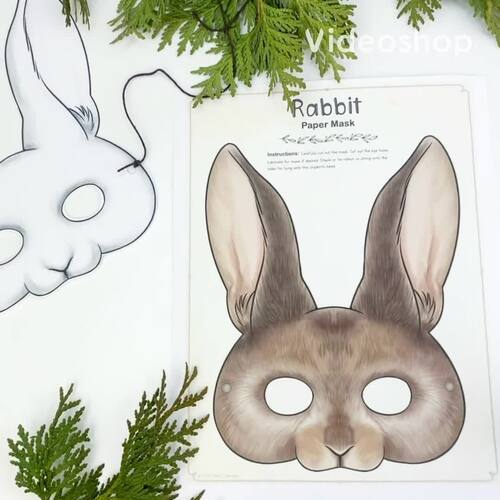 Rabbit | Paper Mask | Printable Craft Template by Simply Schoolgirl
