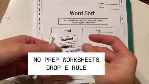 DROP E Spelling Rule Worksheets, Decodable Text, Reading Comprehension ...